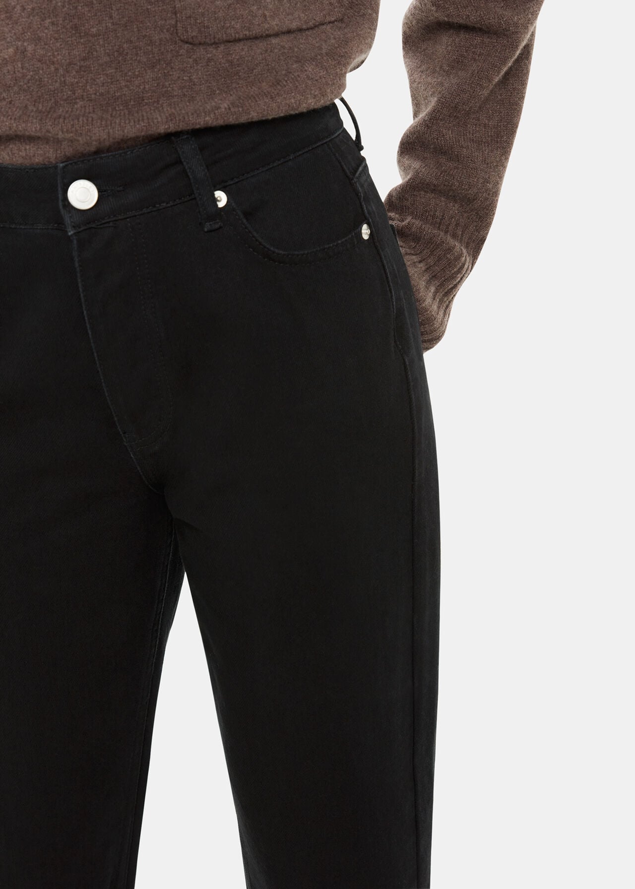 Solid Black Authentic Mollie Straight Jean | WHISTLES