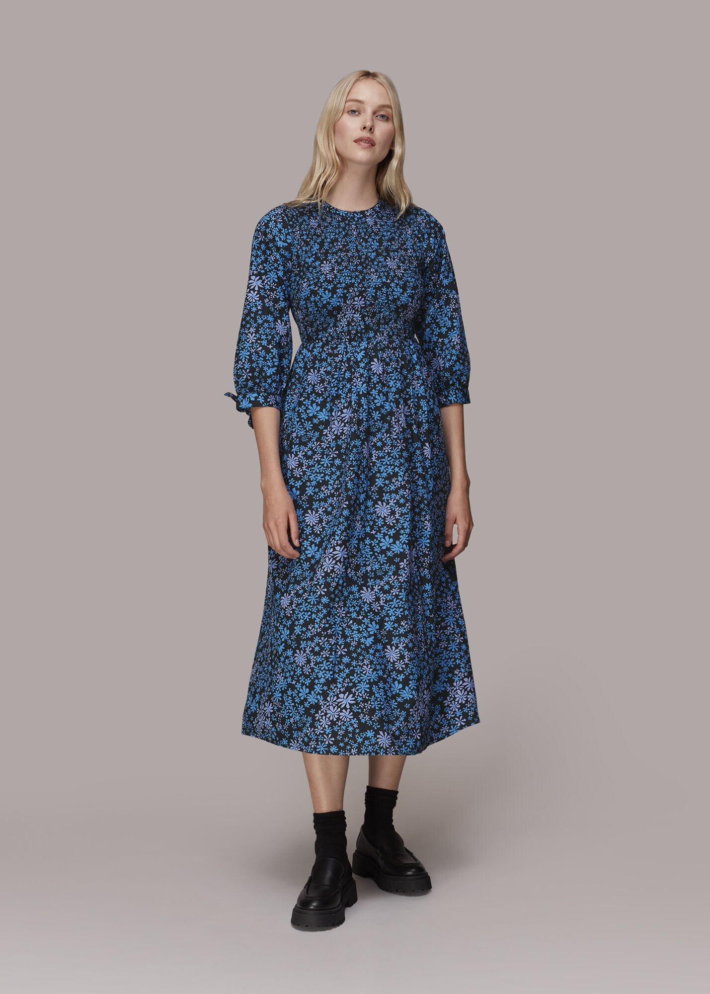 Boho Floral Shirred Dress | Whistles UK