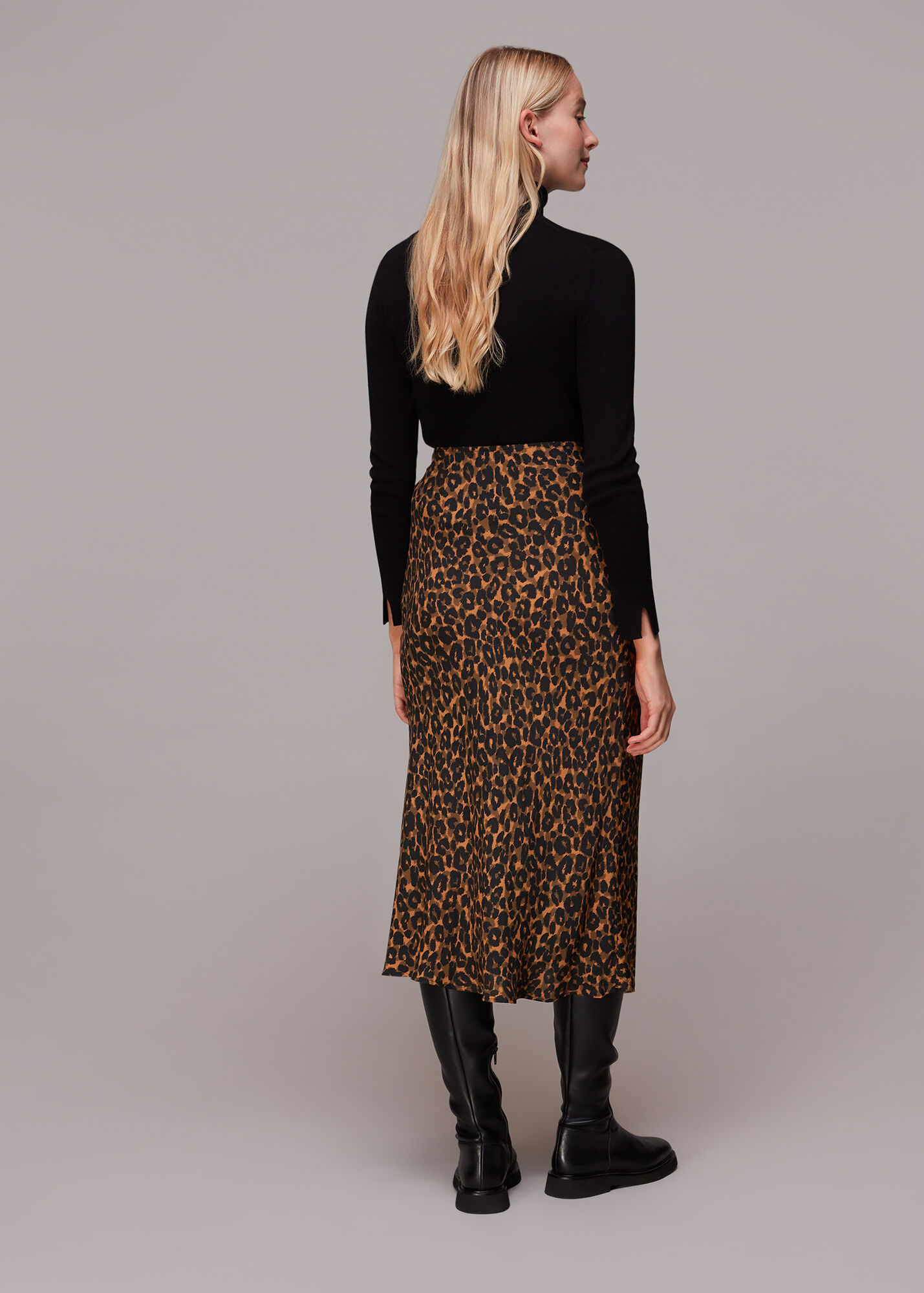 Leopard Print Classic Leopard Bias Cut Skirt | WHISTLES