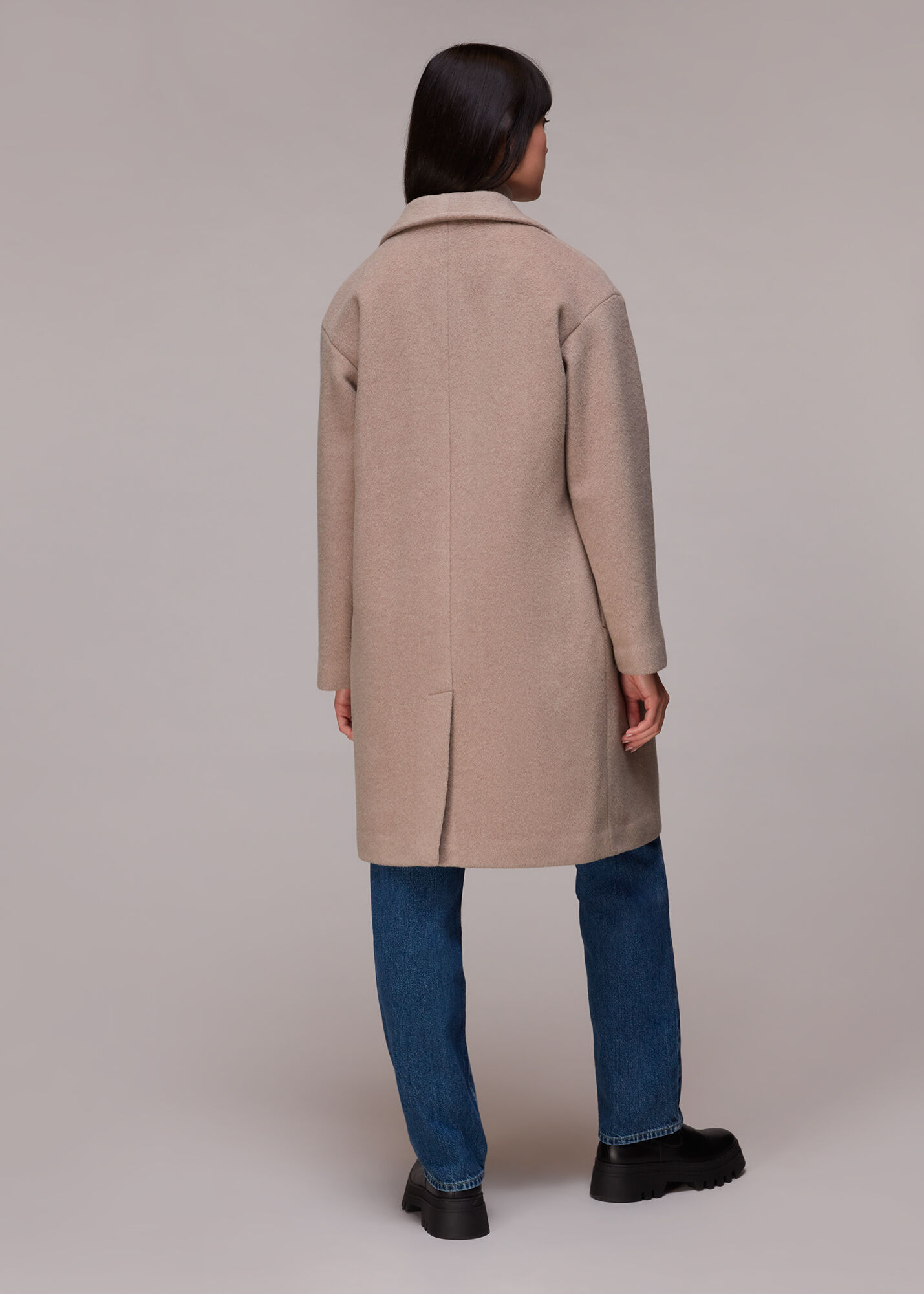 Oatmeal Collar Detail Wool Coat | WHISTLES