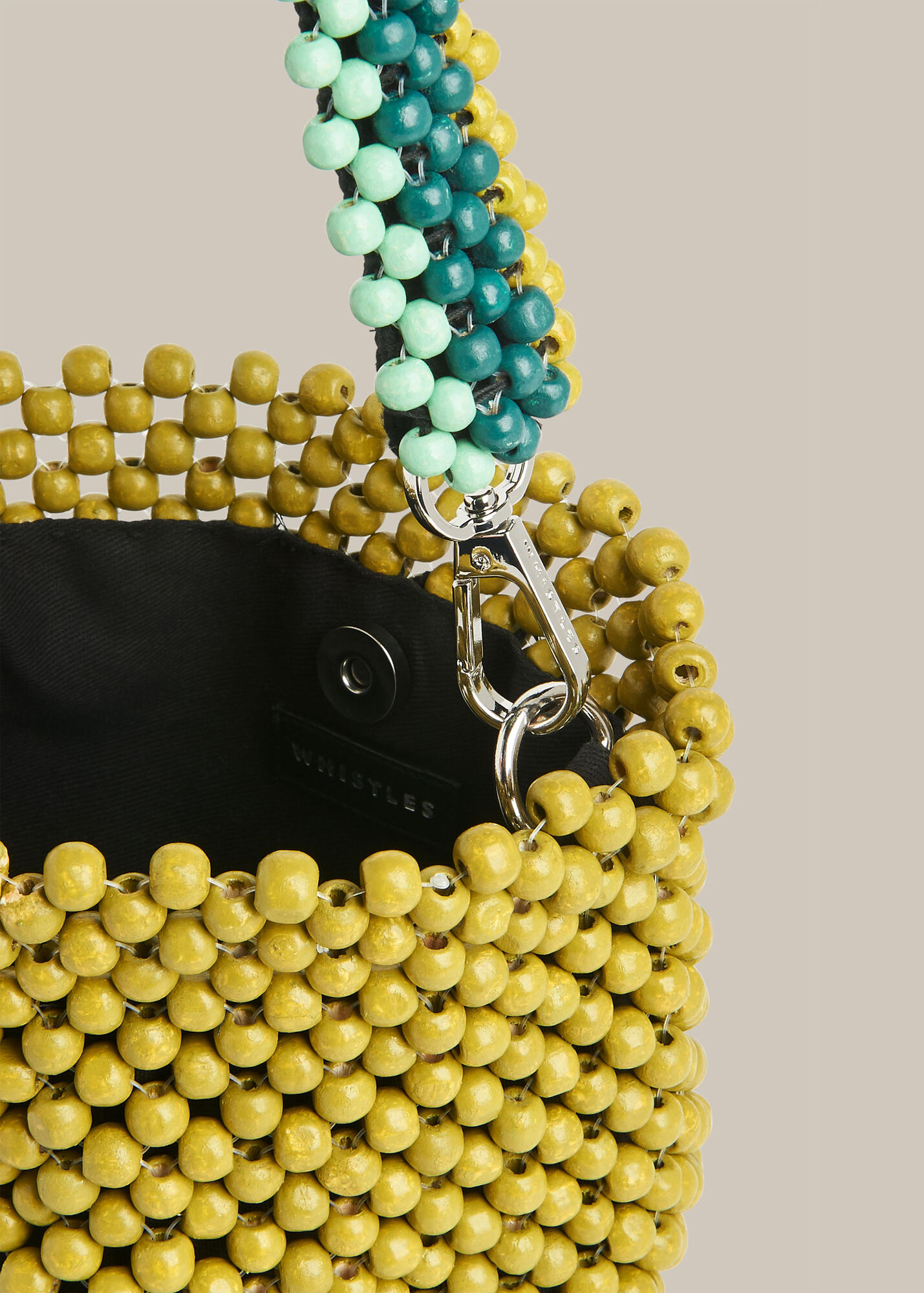 Green Martha Mini Beaded Bucket Bag | WHISTLES | Whistles UK