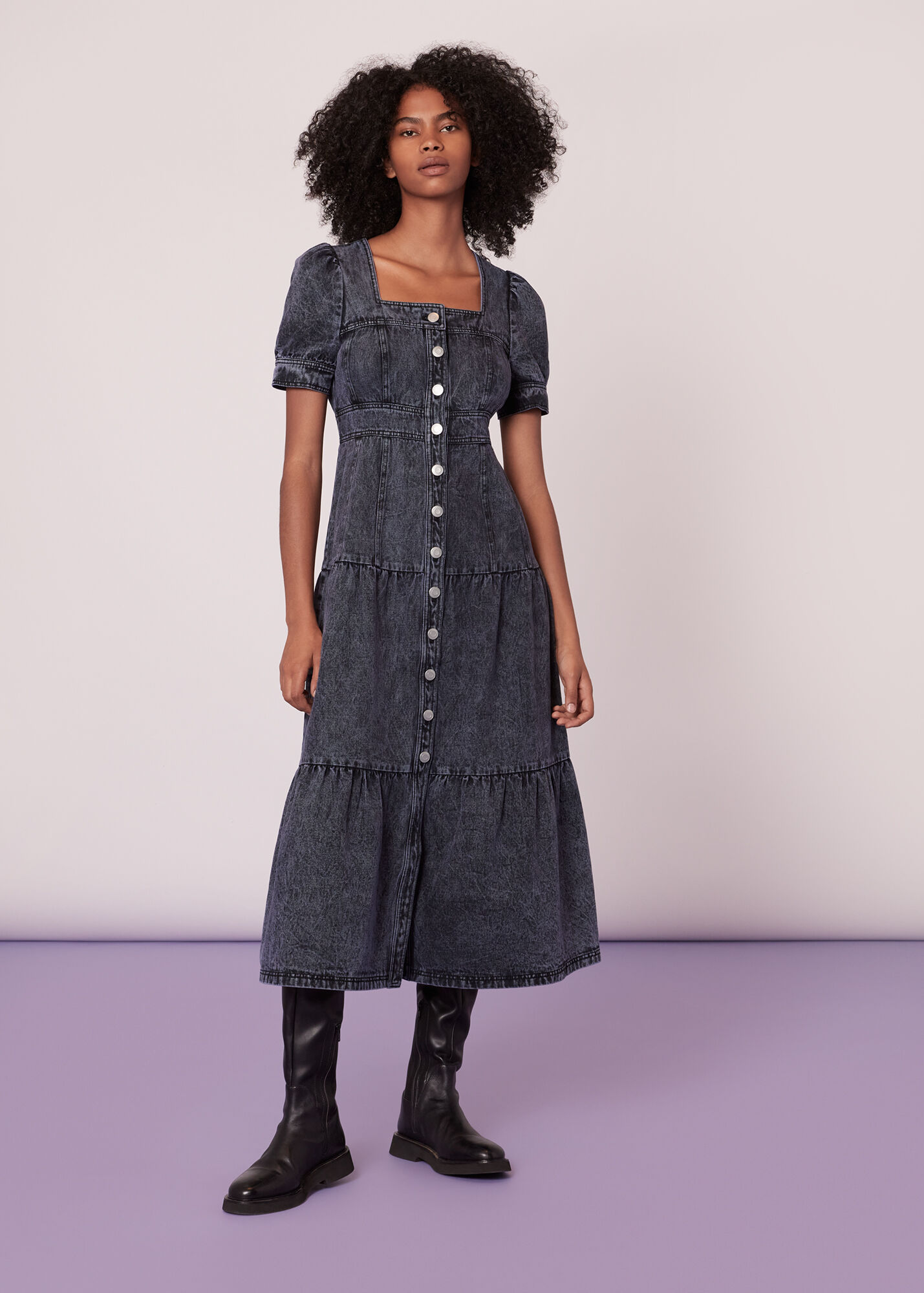 Acid Wash Acid Wash Denim Dress | WHISTLES | Whistles UK