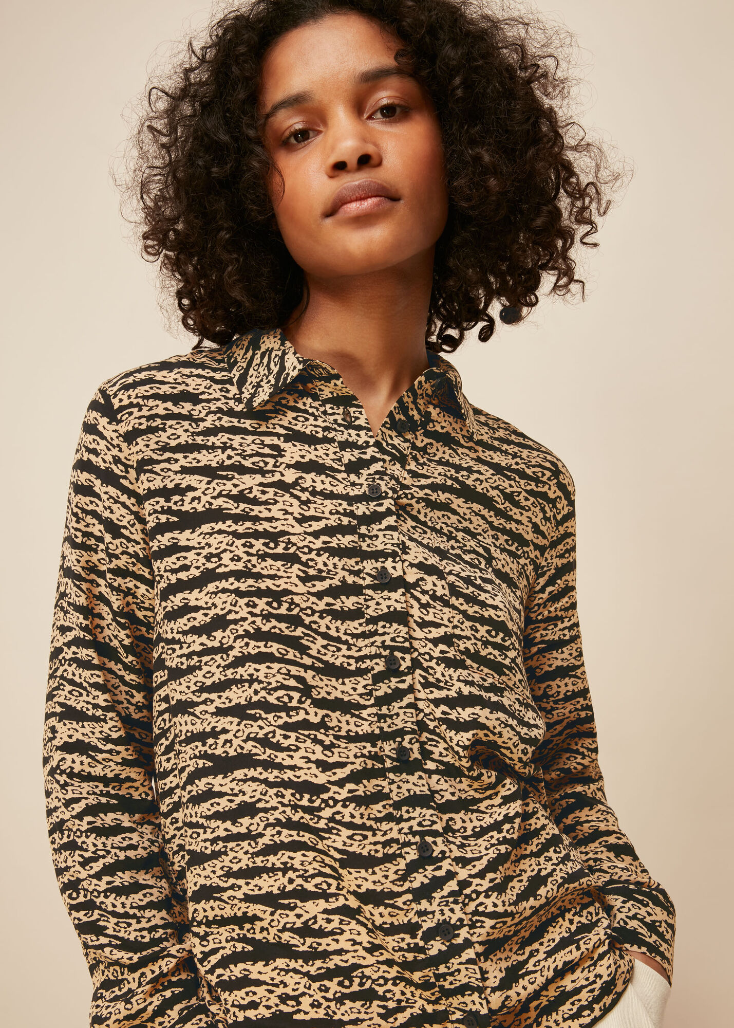 Multicolour Tiger Leopard Blouse | WHISTLES | Whistles UK