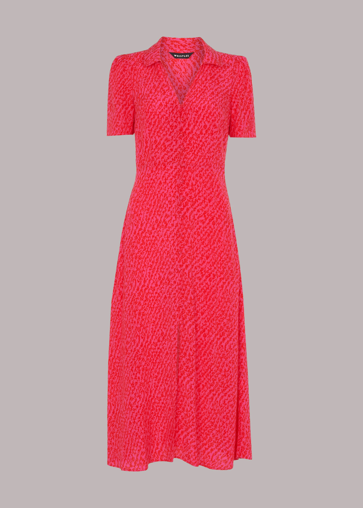 Pink/Multi Rowan Diagonal Print Dress | WHISTLES | Whistles UK
