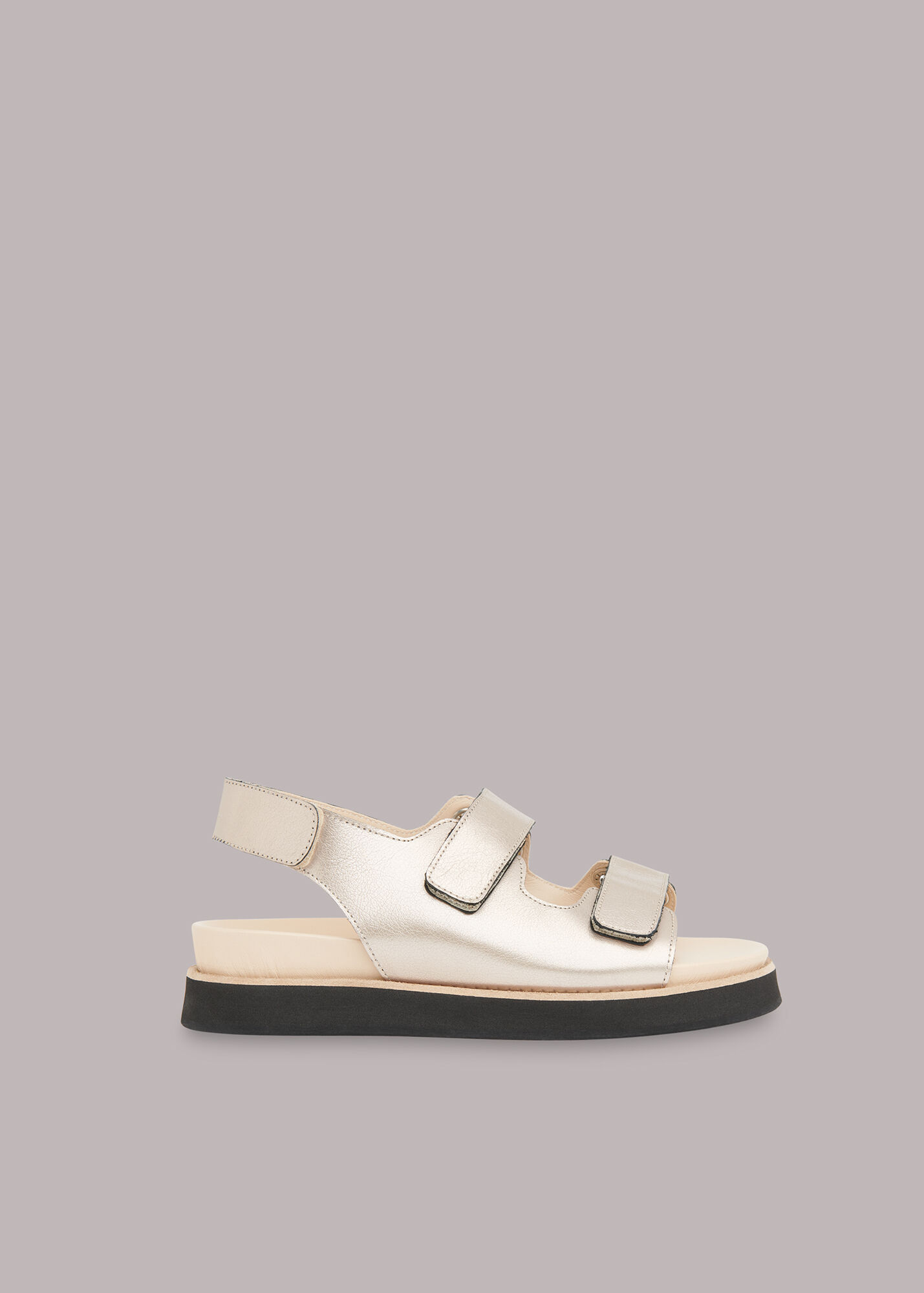 Pewter Rocco Velcro Sandal | WHISTLES | Whistles UK