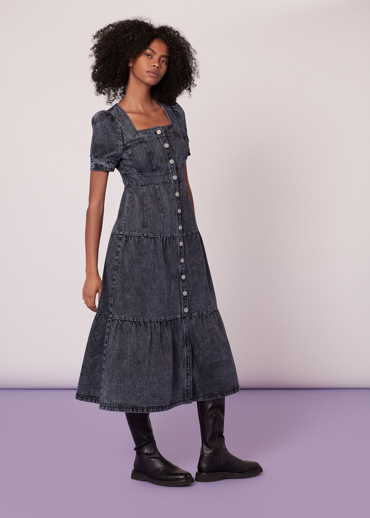 Acid Wash Acid Wash Denim Dress | WHISTLES | Whistles UK