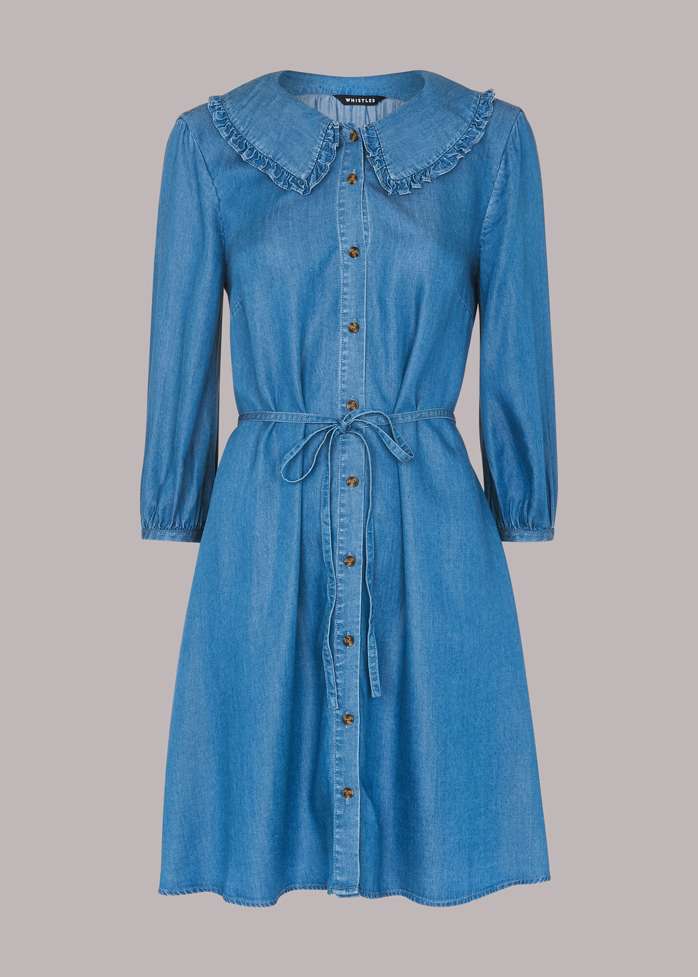 Denim Chambray Collar Dress | WHISTLES | Whistles UK