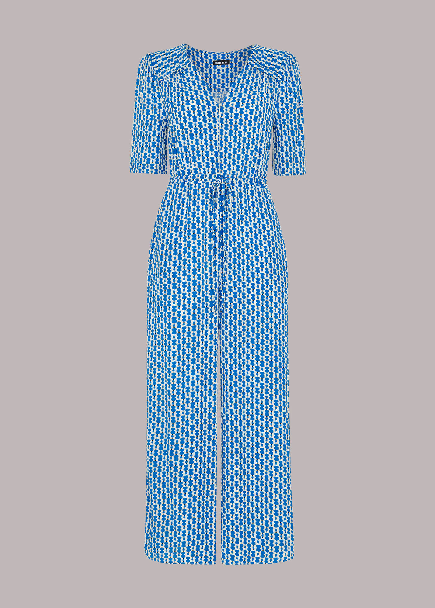 Blue/Multi Vertical Stack Jumpsuit | WHISTLES | Whistles UK