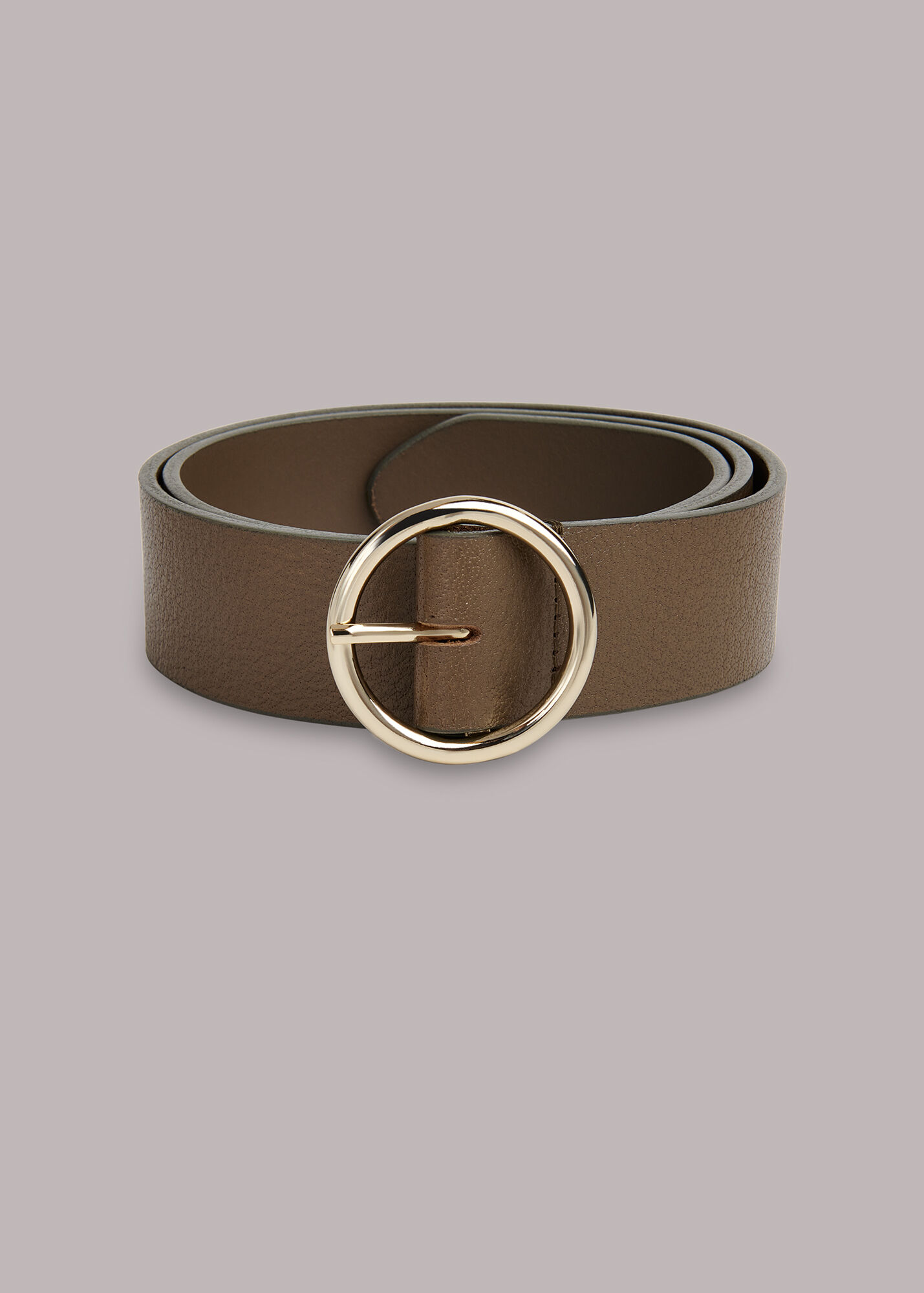 Khaki Circle Buckle Belt | WHISTLES