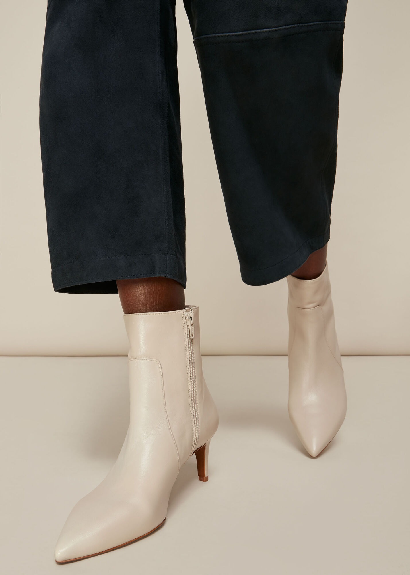Stone Celia Kitten Heel Boot | WHISTLES