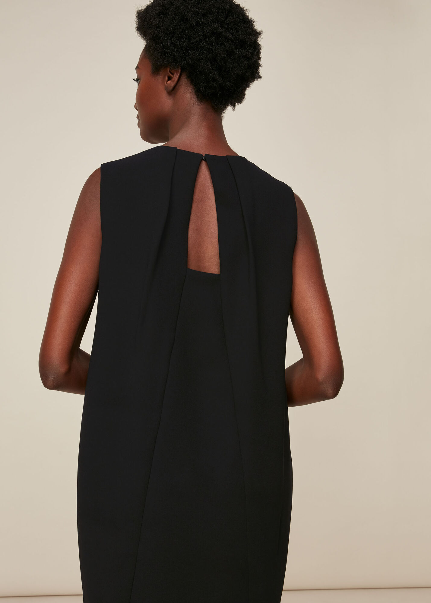 Black Cocoon Crepe Dress | WHISTLES | Whistles UK