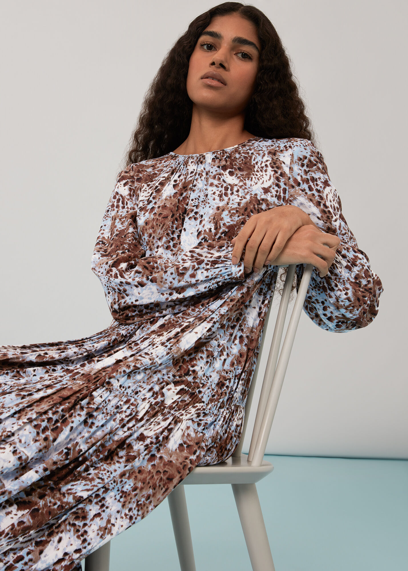 Multicolour Leio Patch Animal Midi Dress | WHISTLES | Whistles