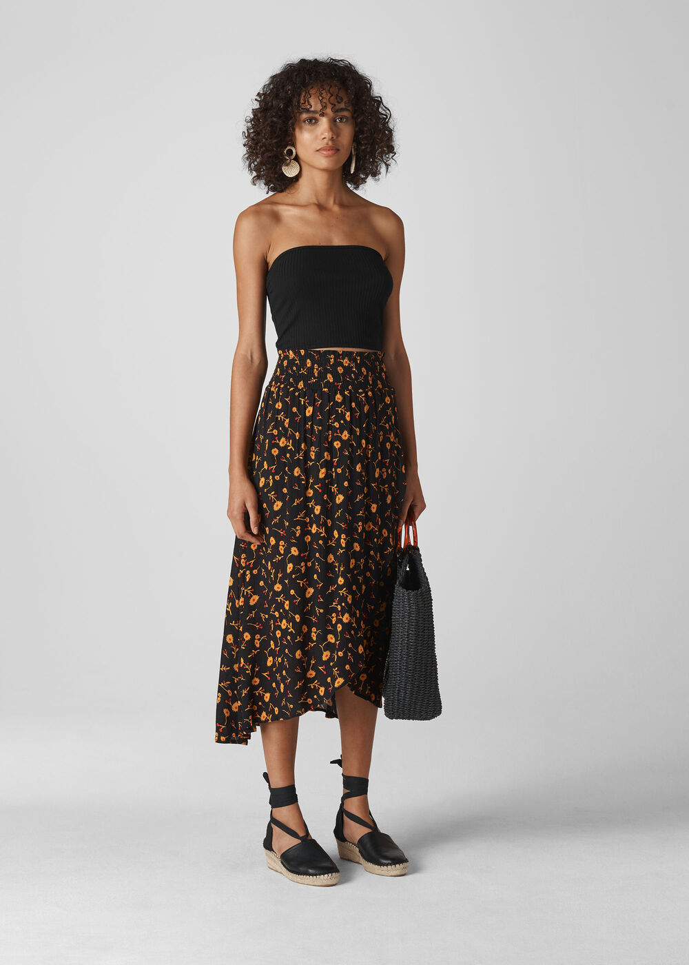 Black Ribbed Bandeau Top | WHISTLES | Whistles AU