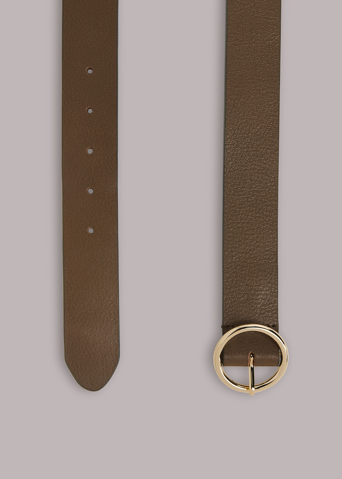 Khaki Circle Buckle Belt | WHISTLES