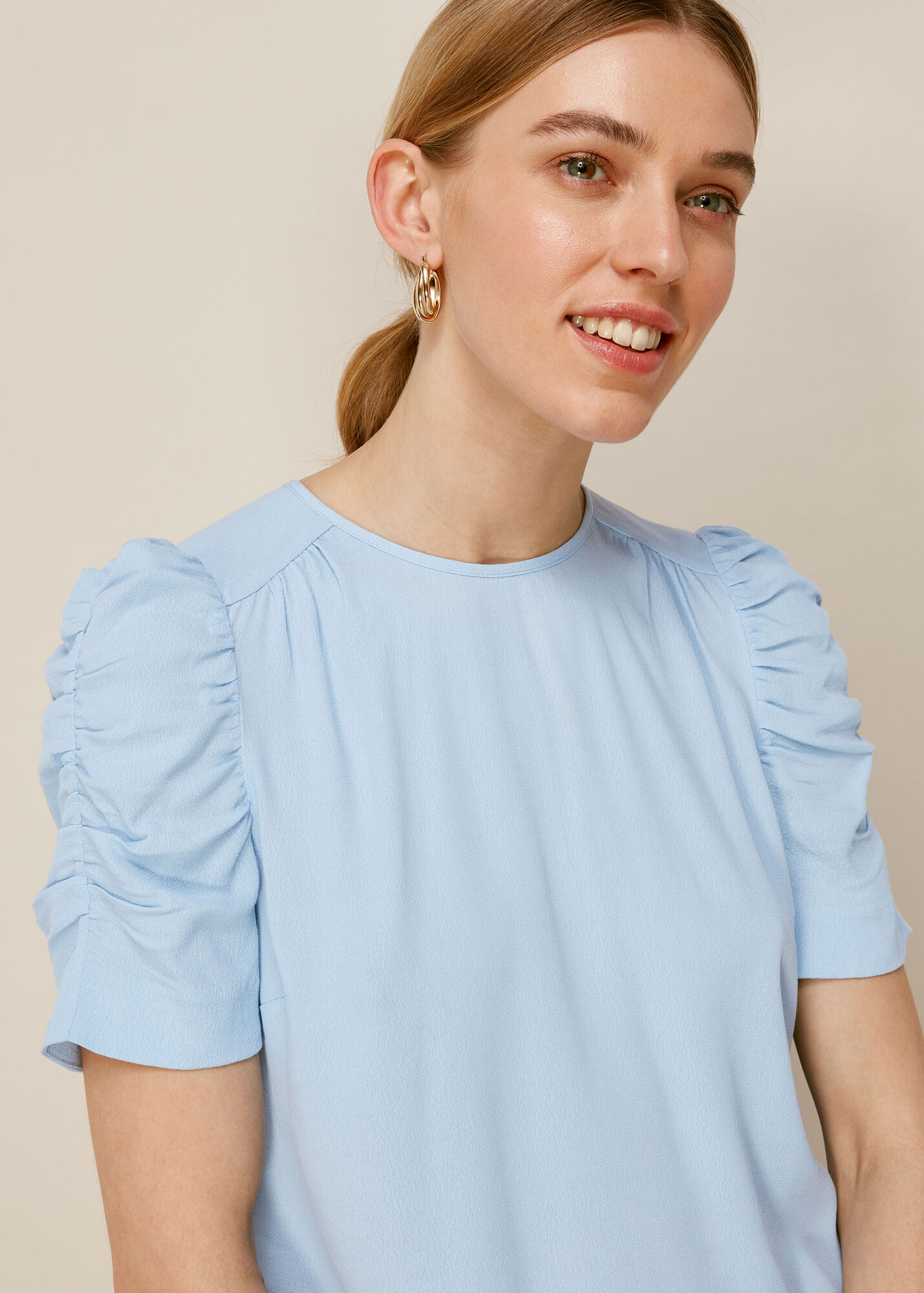Pale Blue Nelly Shell Top | WHISTLES | Whistles UK