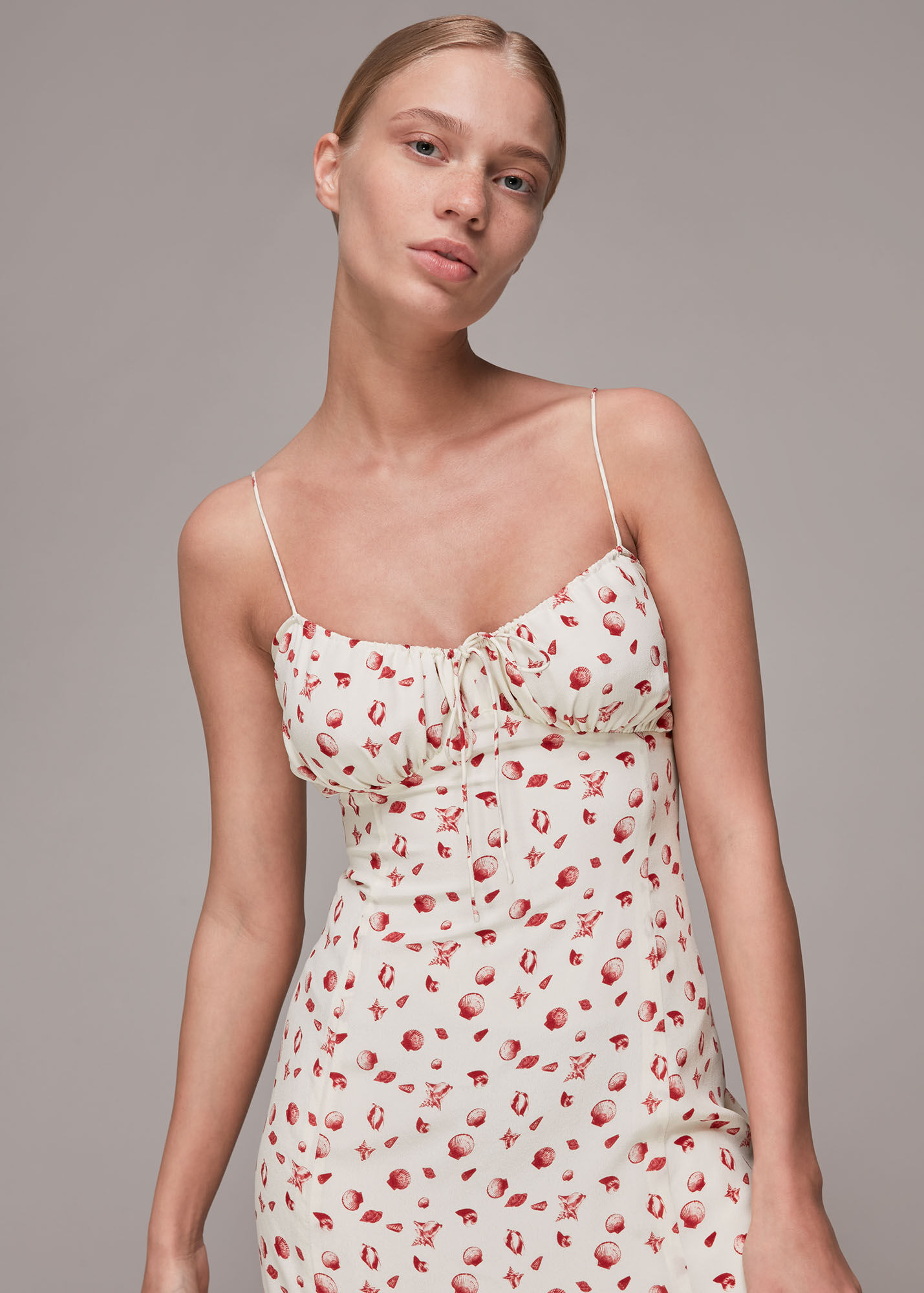 Multicolour Sea Shell Silk Slip Dress | WHISTLES | Whistles UK