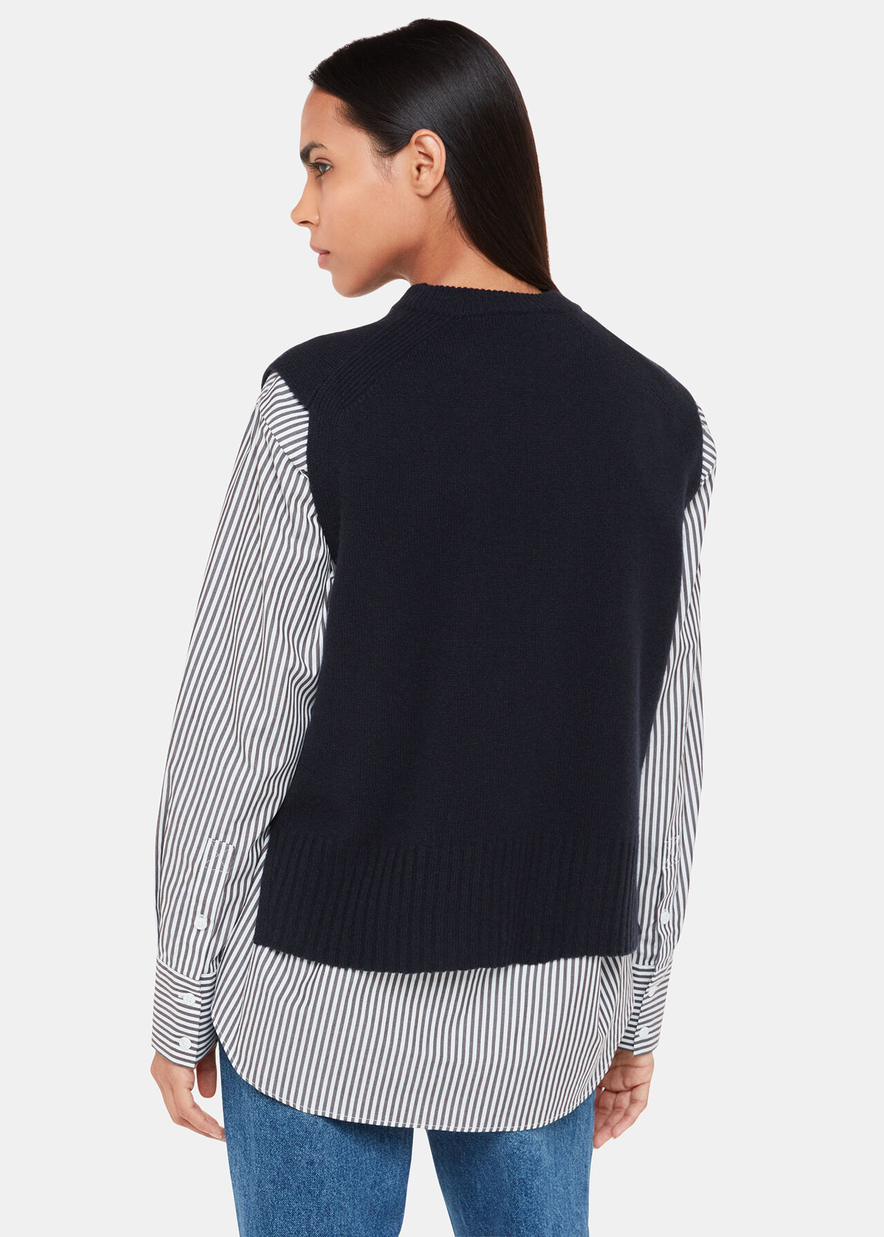 Navy Wool Sleeveless Tank | WHISTLES
