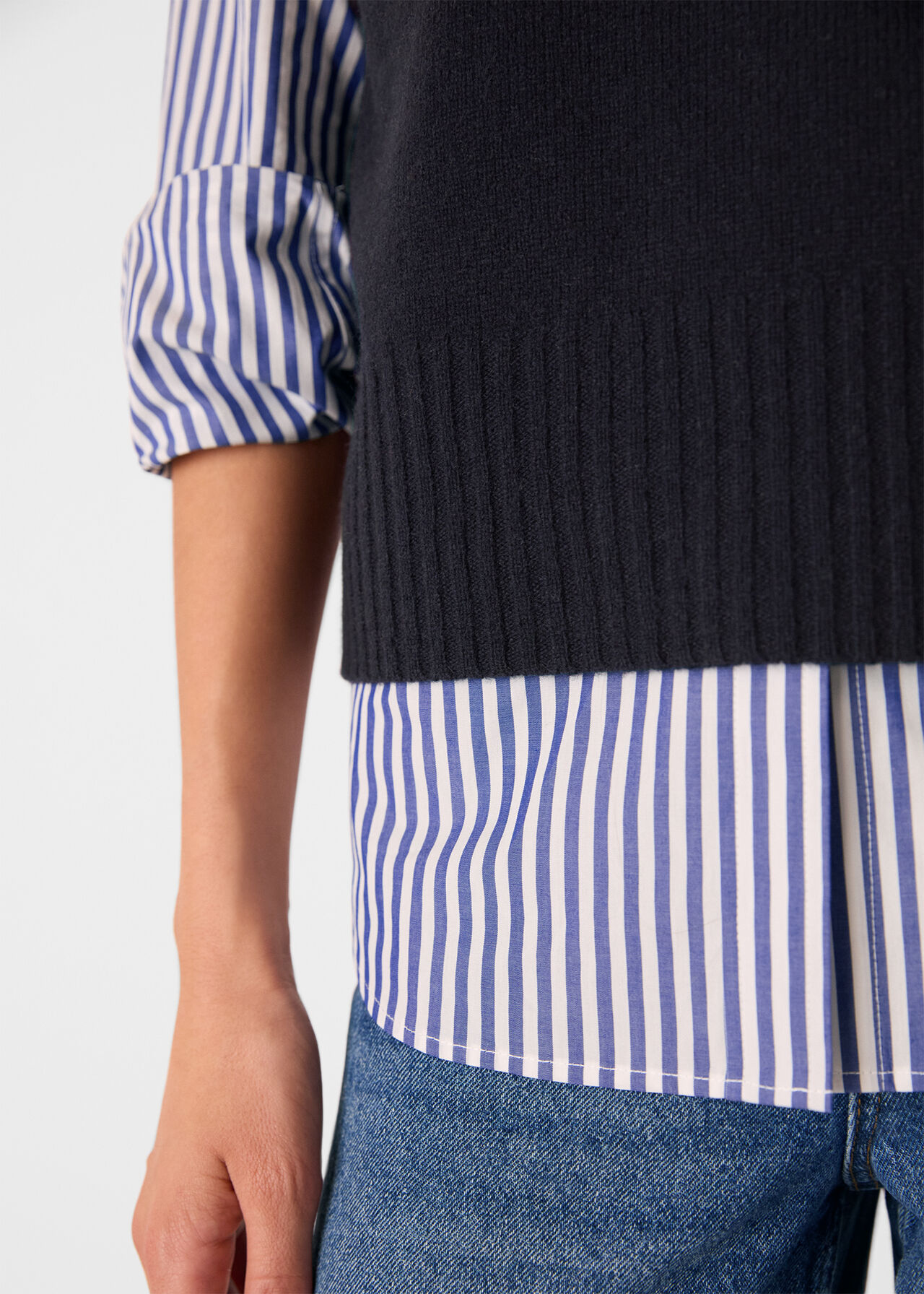 Navy Wool Sleeveless Tank | WHISTLES