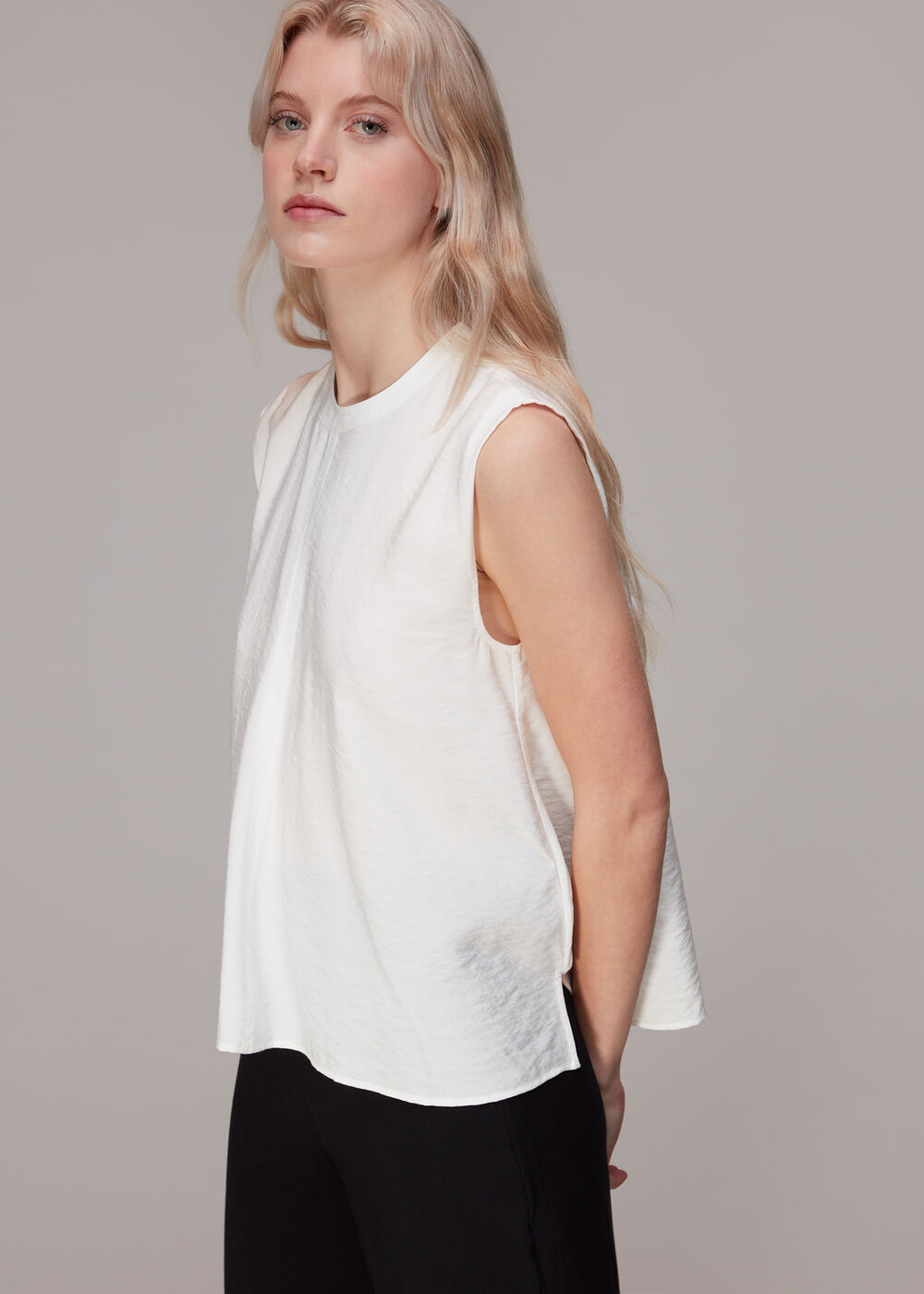 White Leila Swing Top | WHISTLES | Whistles AU