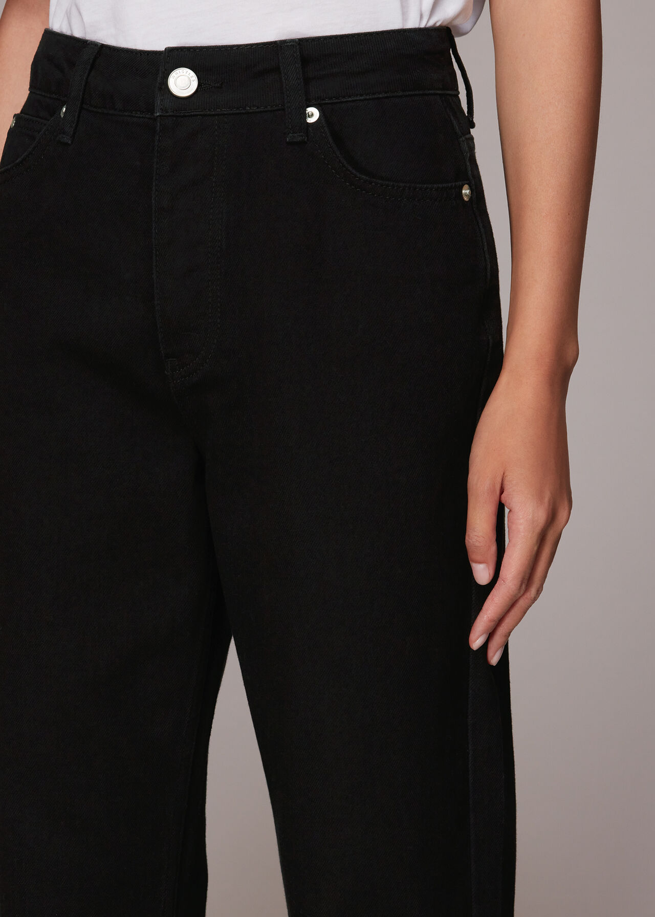 Solid Black Authentic Mollie Straight Jean | WHISTLES