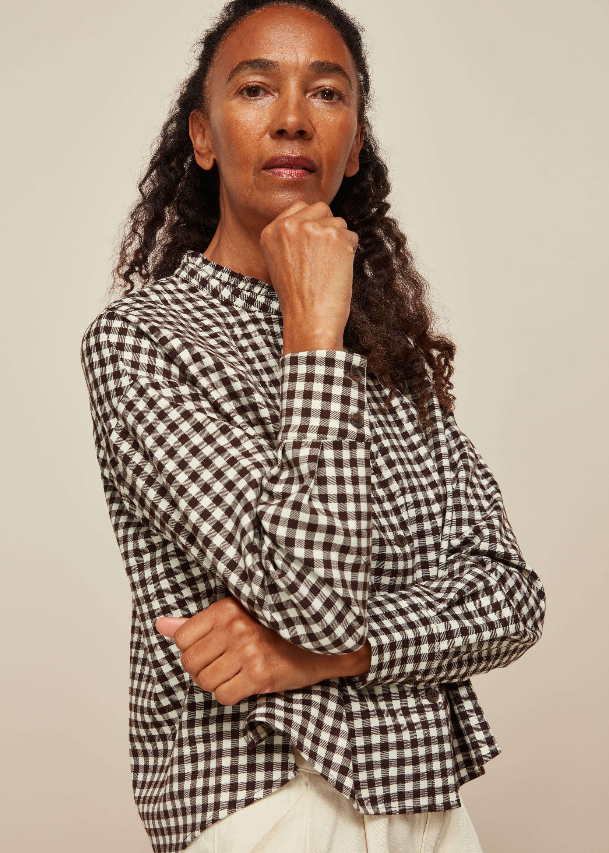 Brown/Multi Gingham Blouse | WHISTLES | Whistles US | Brown/Multi Gingham Blouse | WHISTLES | Whistles US |