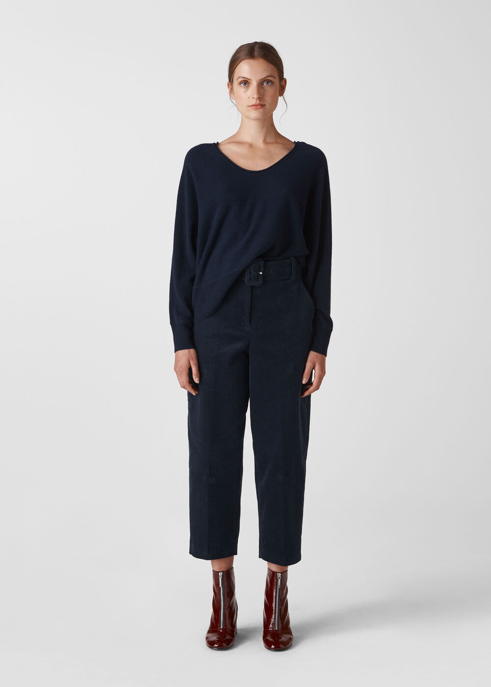 Navy Relaxed Cashmere Sweater | WHISTLES | Whistles US