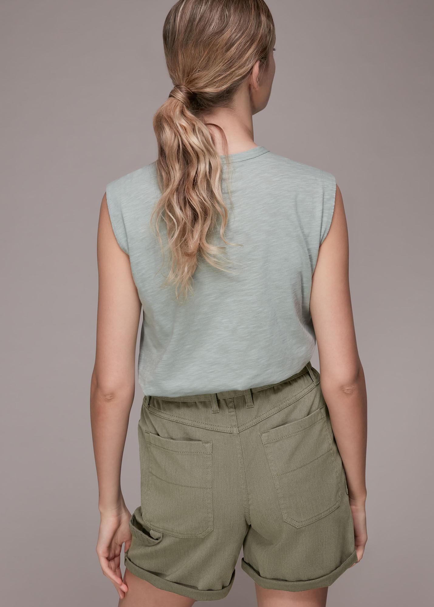 Khaki Tie Waist Cargo Pocket Short | WHISTLES