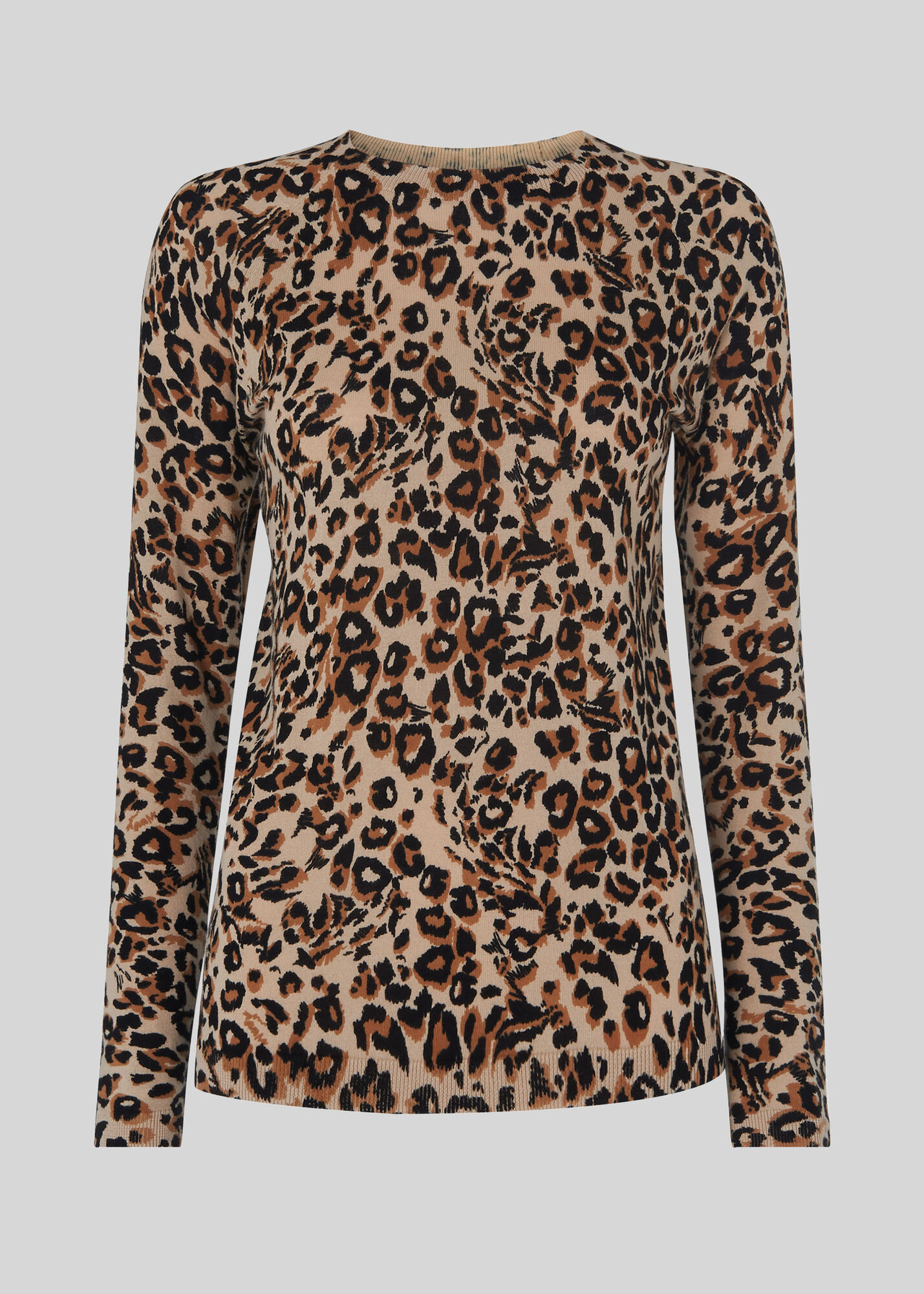 Leopard Print Crew Neck Knit | WHISTLES